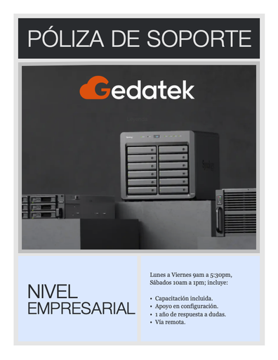 Póliza de soporte técnico anual - Empresarial | GEDATEK Servidores NAS ...